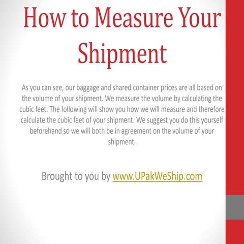 How to measure your shipment | PPTX