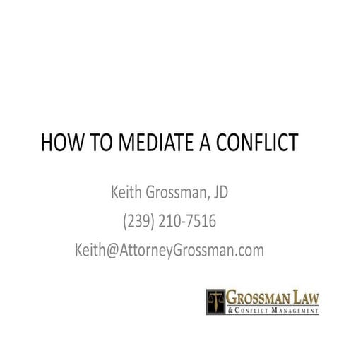 How to mediate a conflict | PPTX