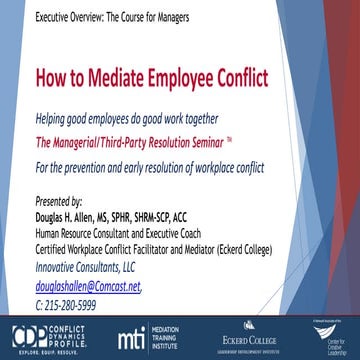 How to Mediate Employee Conflict! | PPT