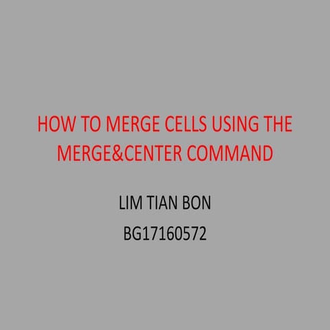 merge¢er in excel | PPTX