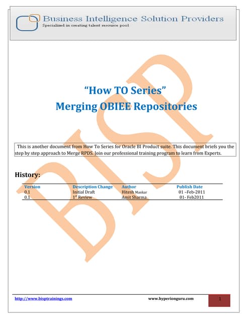 Obiee11g working with partitions | PDF