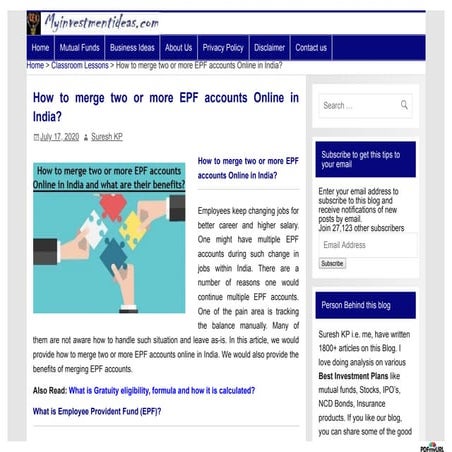 How to merge two or more epf accounts in india | PDF