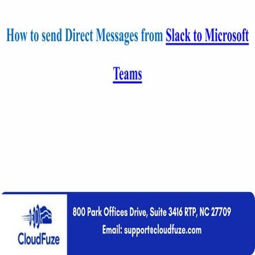 How to Migrate Direct Messages from Slack to Teams | PDF