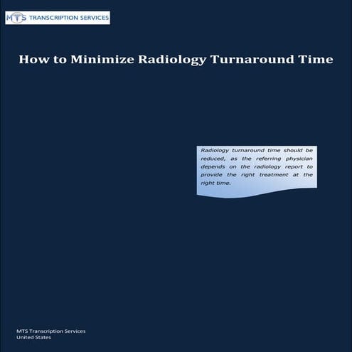 How to Minimize Radiology Turnaround Time | PDF