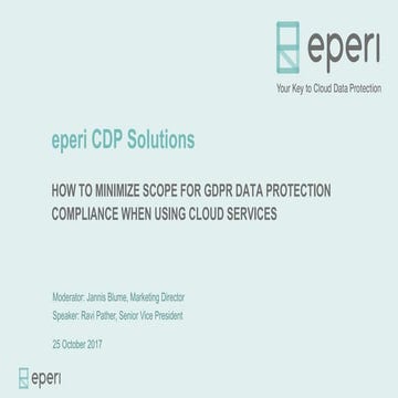 How to minimize scope for gdpr data protection compliance when using ...