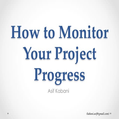 How to monitor your project progress | PDF