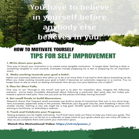 Tips For Self Improvement | PDF
