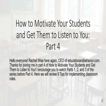 How to Motivate Your Students and Get Them to Listen to You Part 4 ...