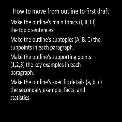 How to move from outline to first draft | PPTX