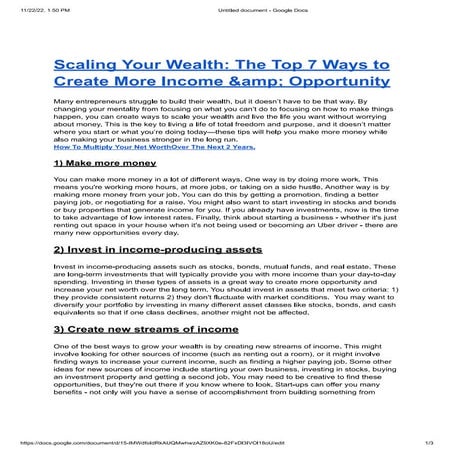 How To Multiply Your Net Worth Over The Next 2 Years | PDF