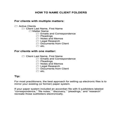 How to name client folders | PDF | Technology & Computing
