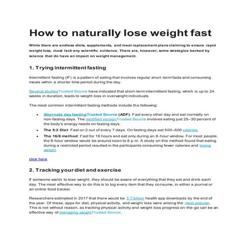 How to naturally lose weight fast | DOCX