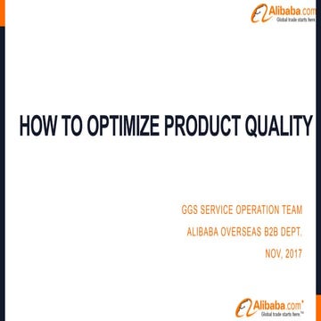 Alibaba.com How to optimize product quality | PDF