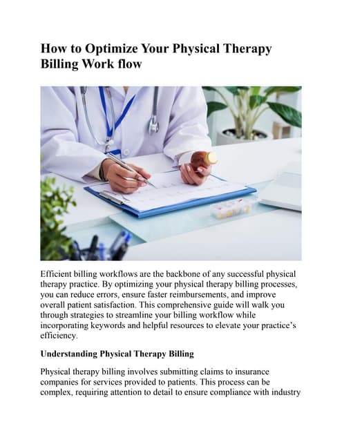 ed Understanding the Challenges in Physical Therapy Medical Billing | PDF | Physical Therapy ...