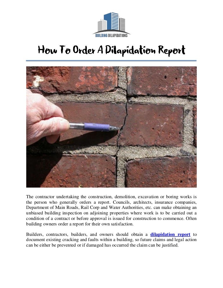 How to Order a Dilapidation Report