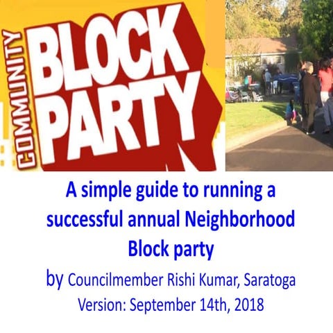 How to organize a block party - Sept 14 2018 | PPTX