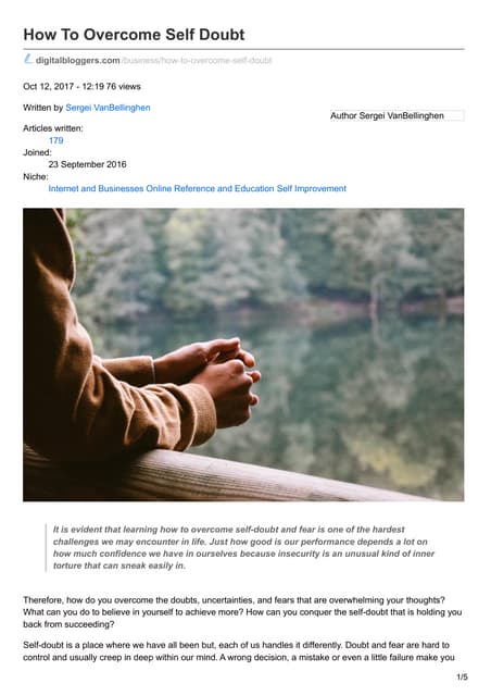 Self confidence | PPTX