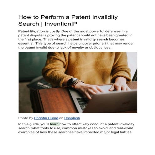 How to Perform a Patent Invalidity Search | Step-by-Step Guide ...