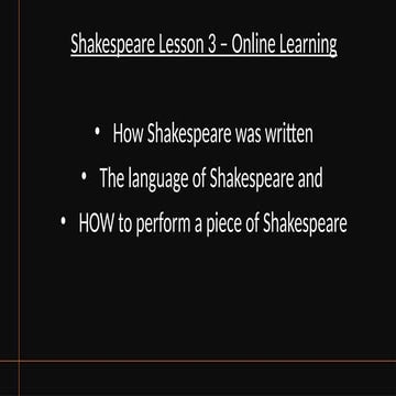How to perform Shakespeare using clues from the text | PPTX
