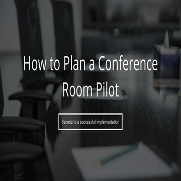 How to Plan a Conference Room Pilot | PDF