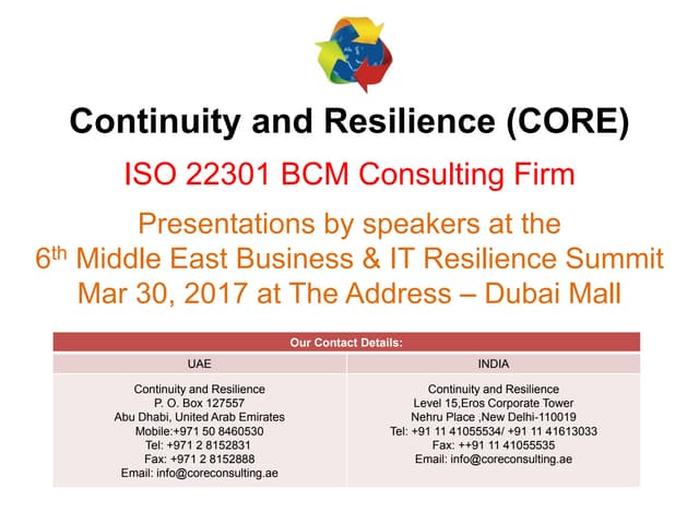 SAMA BCM Framework | PDF