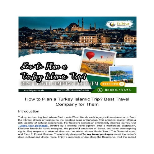 How to Plan a Turkey Islamic Trip? Best Travel Company for Them.pdf