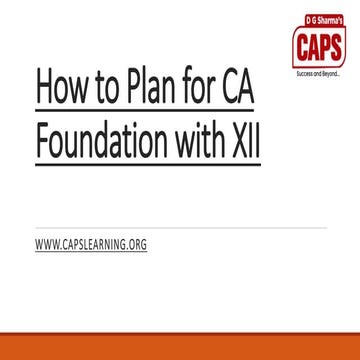 How to prepare for CA Foundation | PPTX