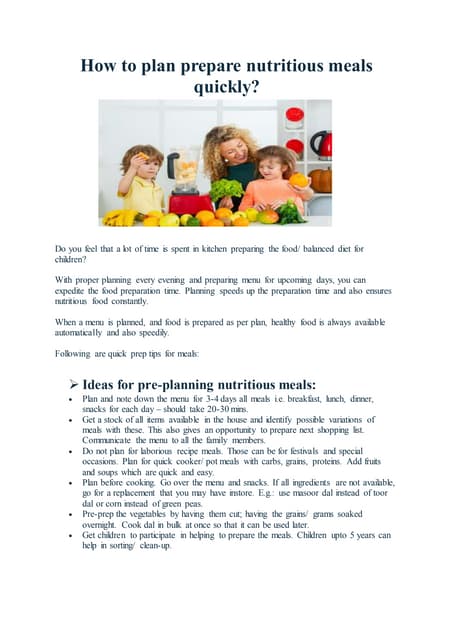 Indian Meal Prep for a Stress-Free Week tips | PDF