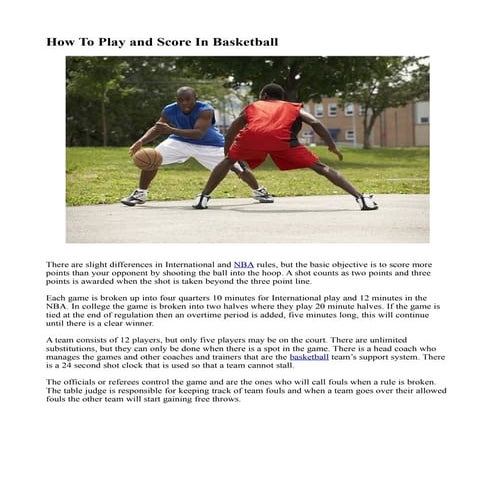 How To Play and Score In Basketball | PDF