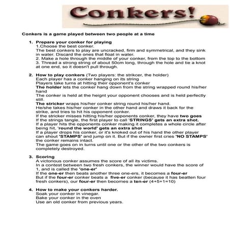 How to play conkers | ODT