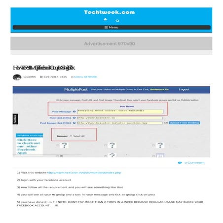 How to post in multiple facebook group in a single click | PDF