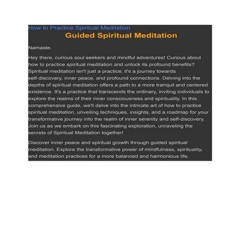 How to Practice Spiritual Meditation.pdf
