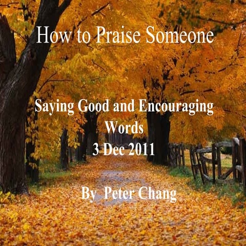 How to praise someone | PPT