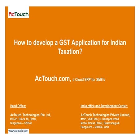 How to Develop a GST Application for Indian Taxation? | PDF