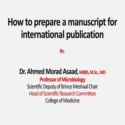 How to prepare a manuscript for international publication | PPTX