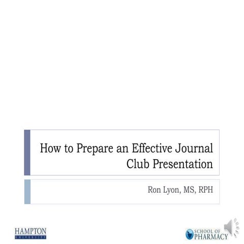 How to prepare an effective journal club | PPTX