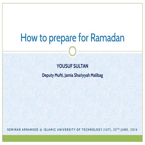 How to prepare for ramadan | PDF