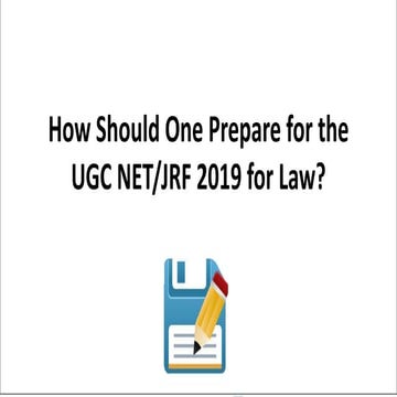 How to Prepare for UGC NET Law Exam? | PPT