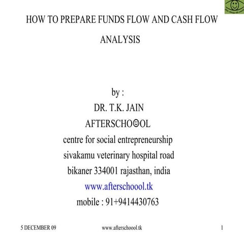 How To Prepare Funds Flow And Cash Flow Analysis | ODP