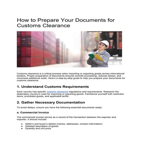How to Prepare Your Documents for Customs Clearance.docx