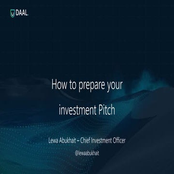 How to prepare your investment pitch | PPT