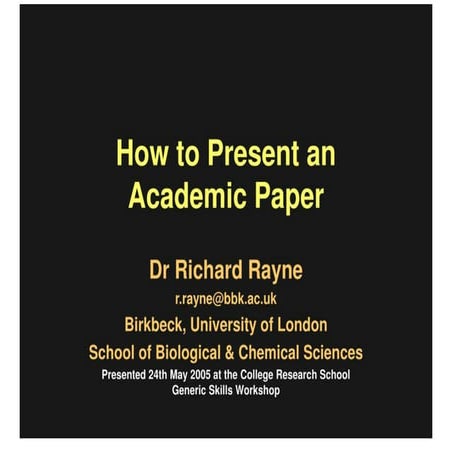 How To Present An Academic Paper | PPT