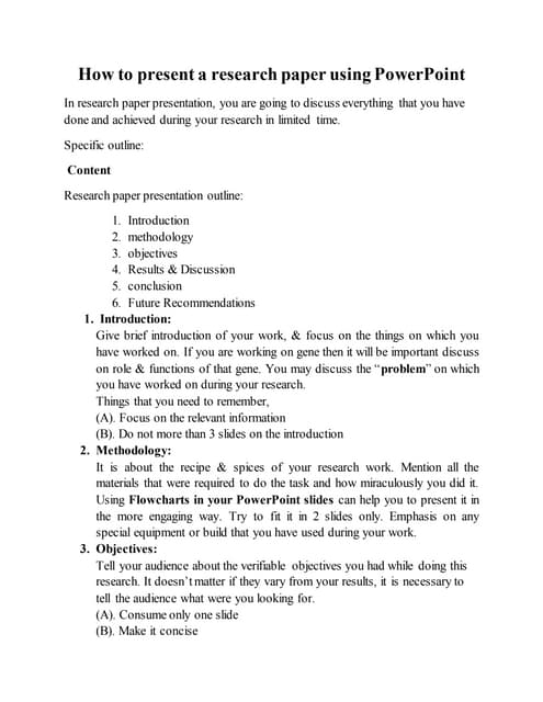 Present your research project in 10 simple slides | PPT