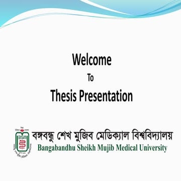 How to present thesis during exam.dr quiyum | PPT