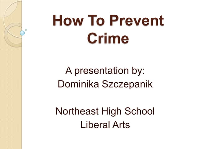 Prevention of Crime | PPT