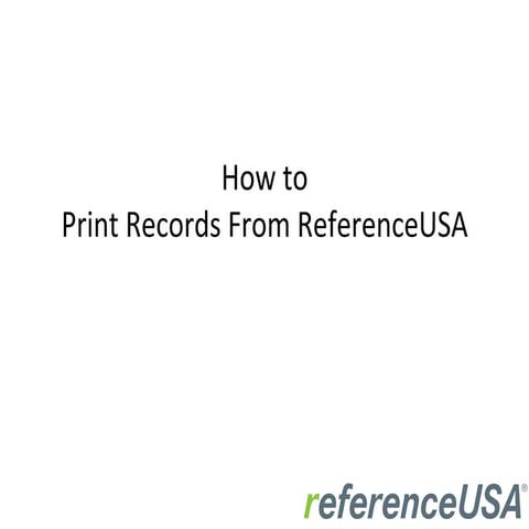 How to Print Records | PDF