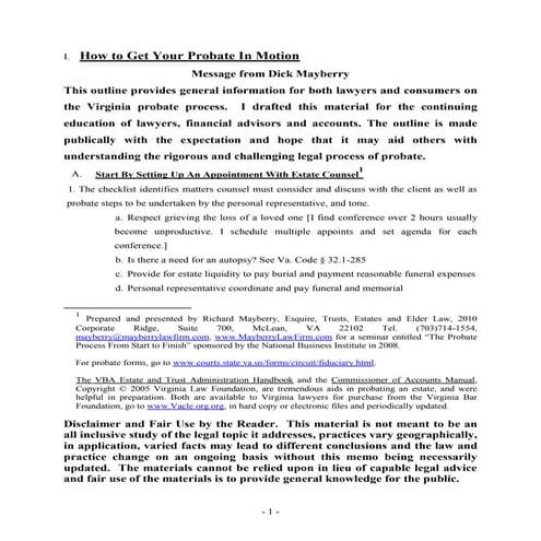 How To Probate In Virginia 2009 | PDF