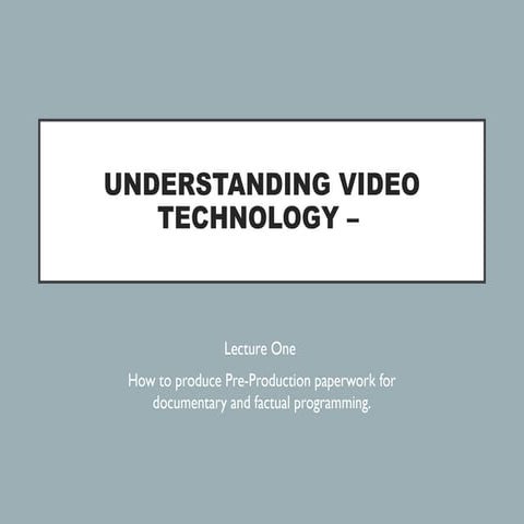 How to produce pre production paperwork | PPT | Video Production ...