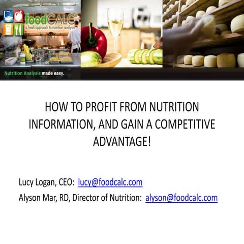 How to profit from nutrition information | PPTX