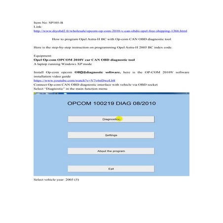 How to program opel astra h bc with op-com can obd diagnostic tool | DOC